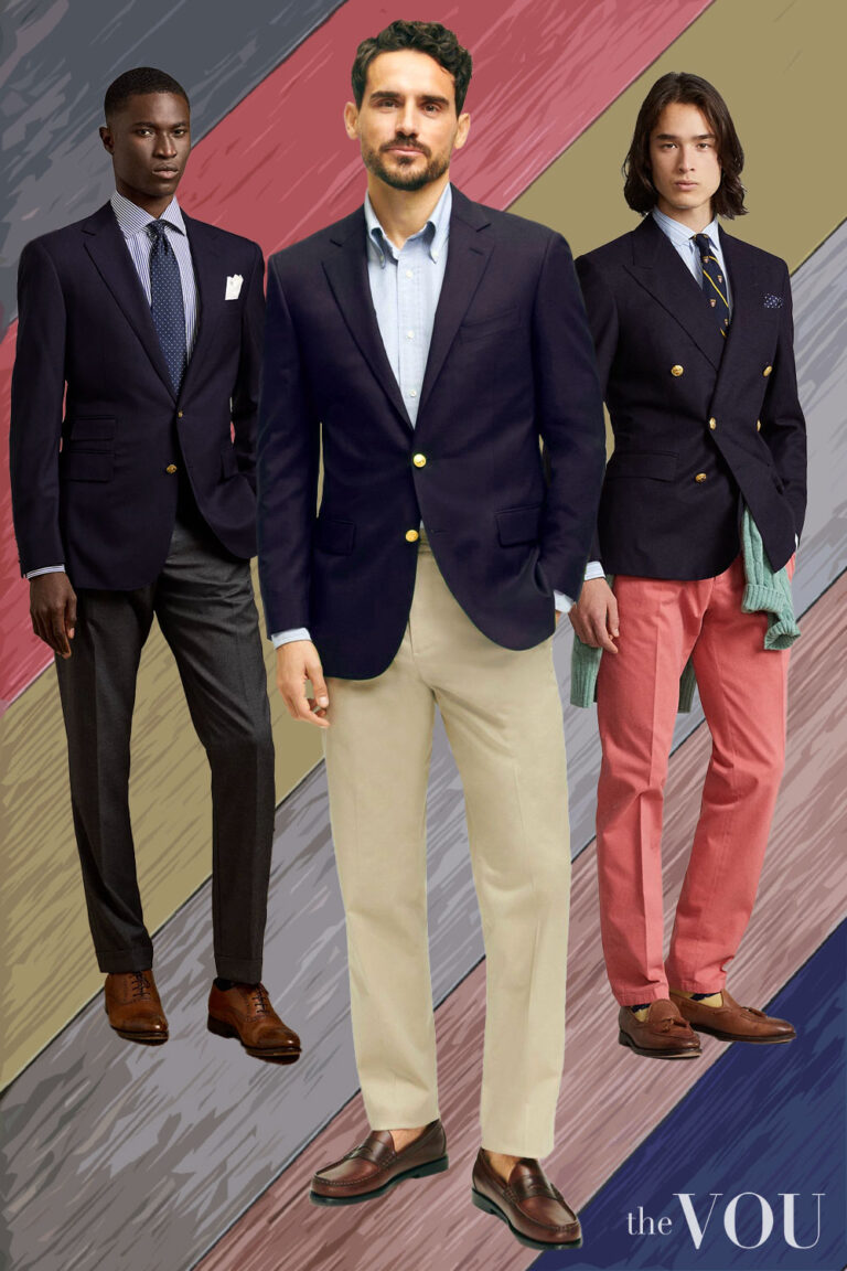 Colores de pantalones ideales para combinar con blazers azul marino ...