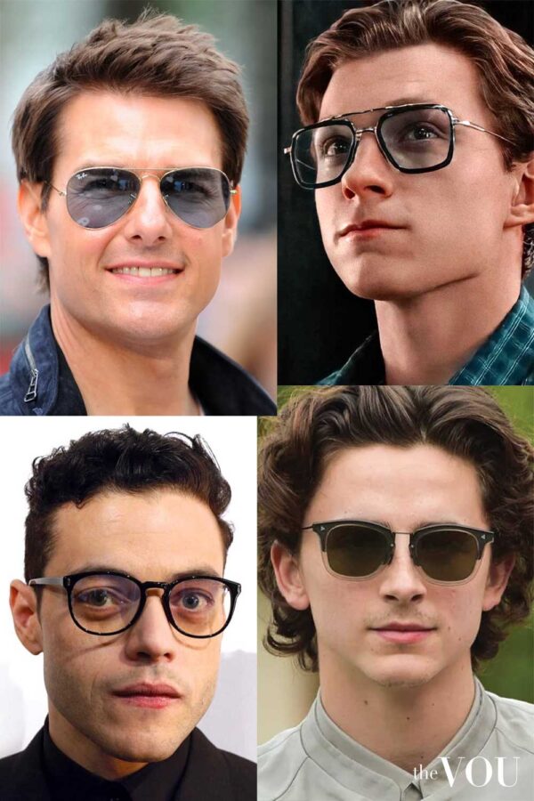 Glasses Styles for Triangle Face Shape Men Recommended by The VOU's ...